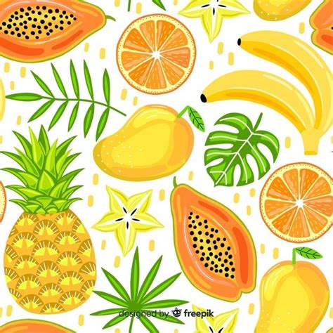 A Bunch Of Fruit On A White Background