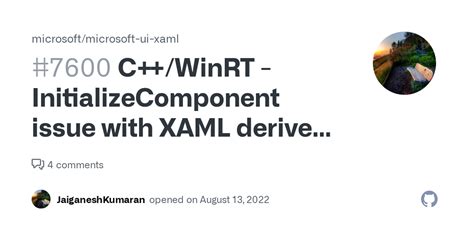 Cwinrt Initializecomponent Issue With Xaml Derived Class In Sub