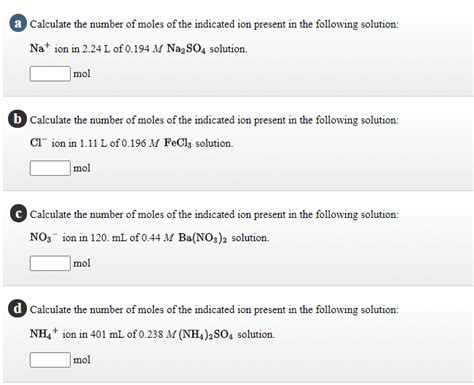 Answered A Calculate The Number Of Moles Of The… Bartleby