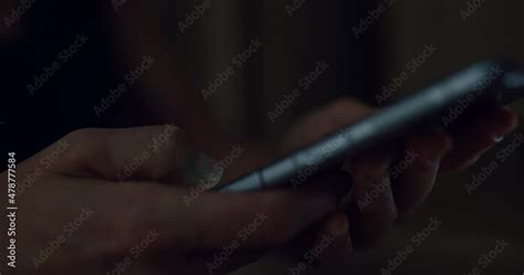 Woman Opens Foldable Flip Phone And Types Password Or Text On Screen Modern Technology In