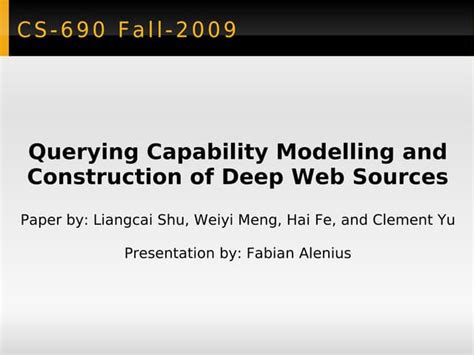 Querying Capability Modeling Ppt