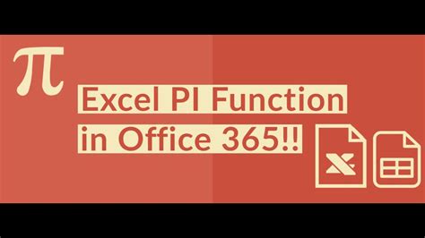 How To Use Excel Pi Function In Office 365 Geekexcel Youtube