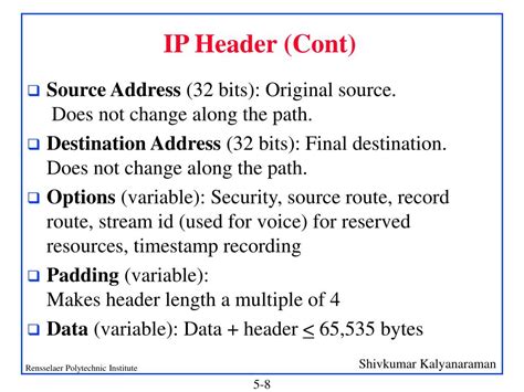PPT Internet Protocol IP Packet Format Fragmentation Options PowerPoint Presentation ID