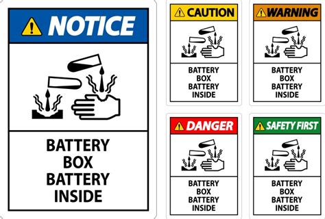 Notice Battery Box Inside Sign With Symbol Vector Image