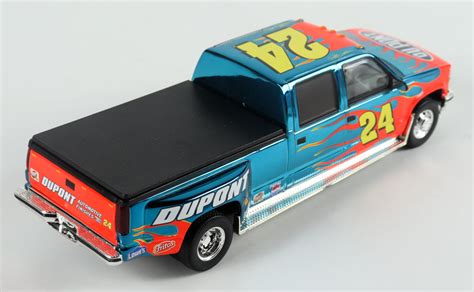 Jeff Gordon Le 24 Dupont 2002 Ccc 1 24 Scale Stock Car Crew Cab And Open Trailer Pristine Auction