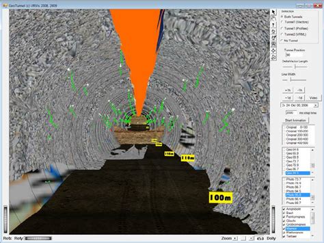 prototype viewer showing a 3d model of a tunnel combined with two