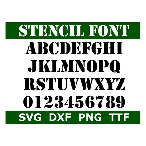Stencil Font Svg Ttf Stencil Alphabet Army Font School F Inspire