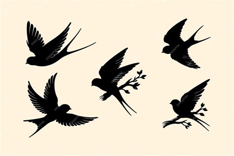 Premium Vector Set Of Birds Silhoutee Vector Art Illustration