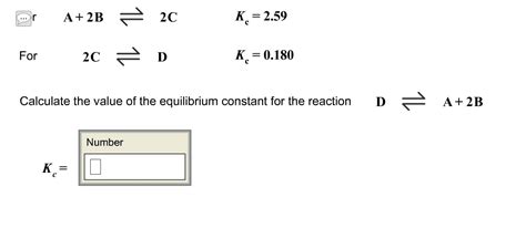 Solved Calculate The Value Of The Equilibrium Constant For Chegg