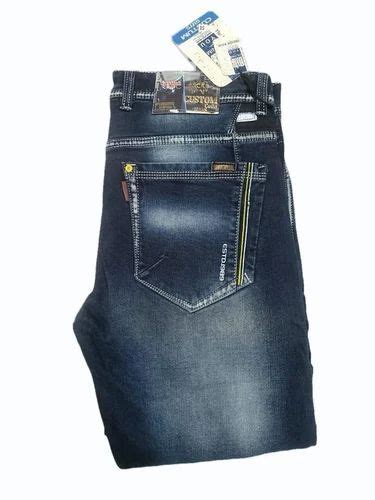 Faded Regular Fit Men Stretchable Knitted Denim Blue Jeans At Rs 500
