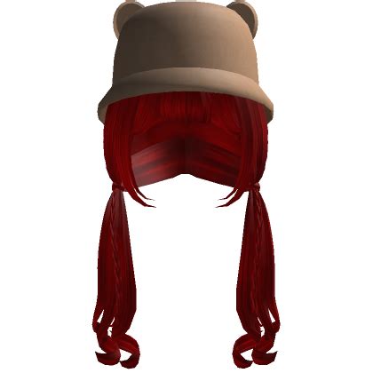 Soft Curly Braided Pigtails Hair W Bear Hat Roblox