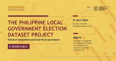 The Philippine Local Government Election Dataset Project An Rtd