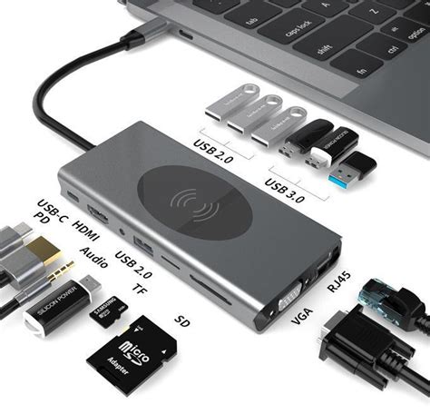 In Type C Hub Docking Station Multi Port USB Type C To K Dp HDTV VGA Adapter Type C Hub