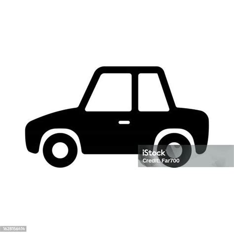 Ikon Mobil Siluet Hitam Tampilan Samping Vektor Ilustrasi Grafis Datar