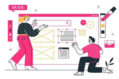 Free Vector Ui Ux Design Concept Illustration
