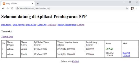 Jaringscript Bagian 05 Membuat Entry Transaksi Pembayaran