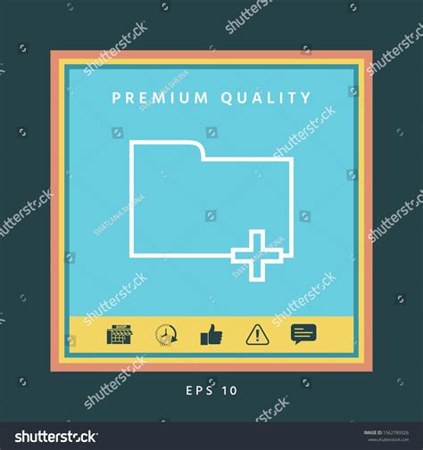 folder icon with plus sign add attach create royalty free stock