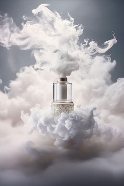 Premium Ai Image A Bottle Of Perfume In The Clouds With The Words