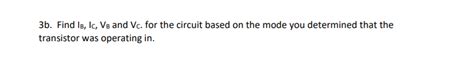 Solved Problem 3 Transistor Biasing 20 Pts 5v 5v B