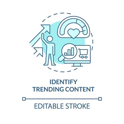 Identify Trending Content Turquoise Concept Icon Social Media Target Audience Customer