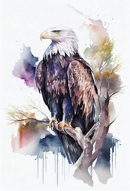 Premium Ai Image A Watercolor Painting Of A Bald Eagle