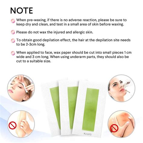 Hypoallergenic Face Wax Strips 72 Count Hair Removal Strips For