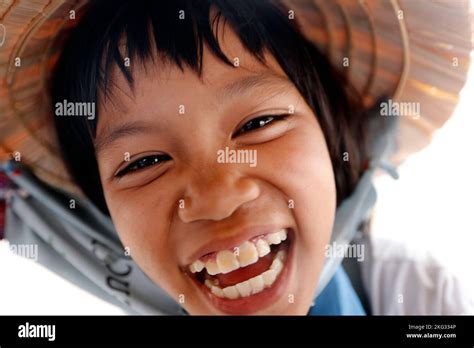 Portrait Of A Young Smiling Vietnamese Girl Tan Chau Vietnam Stock