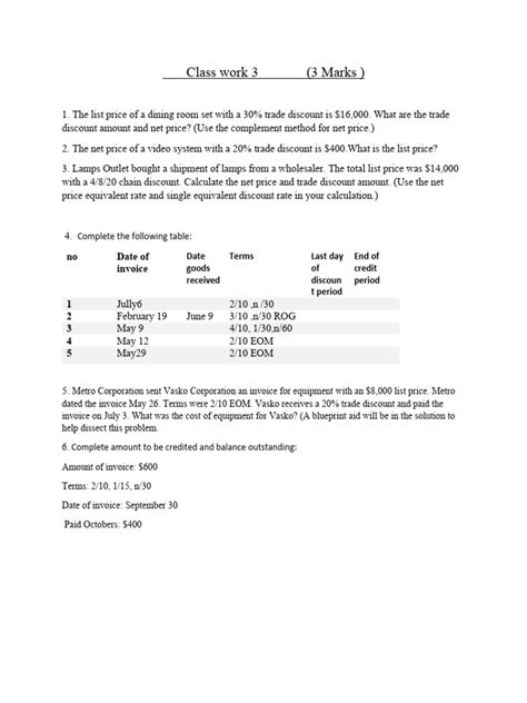 Class Work 3 Pdf