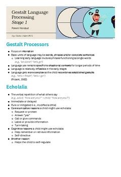 Gestalt Language Processing Stage 1 Handout By Mylingosg TPT