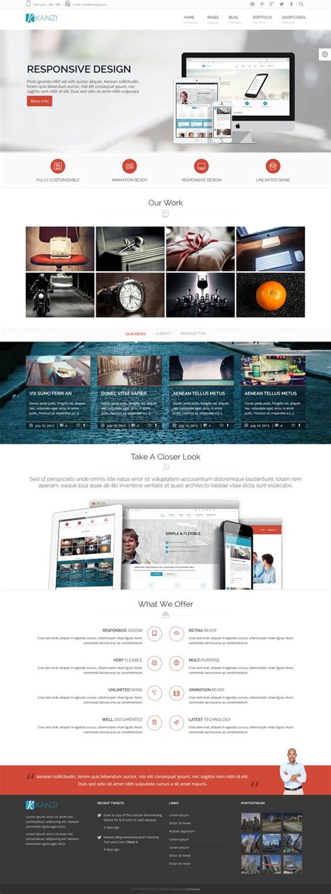 kanzi is clean flexible responsive and retina ready multipurpose html5