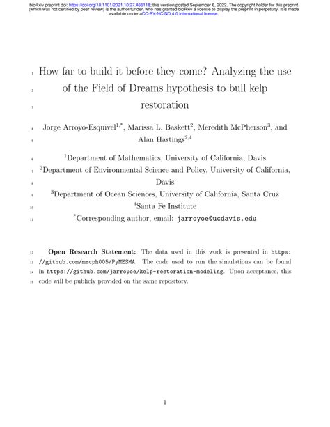 Pdf How Far To Build It Before They Come Analyzing The Use Of The Field Of Dreams Hypothesis