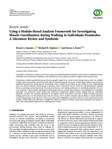 pdf using a module based analysis framework for investigating muscle