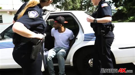 Black Dude Gets Too Horny When Two Police Officers Invite Him To Fuck