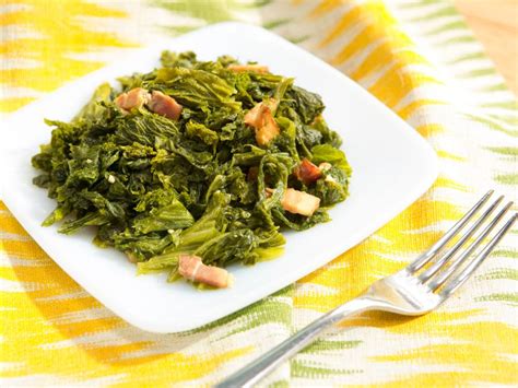 Bacon Braised Mustard Greens Recipe Food Network