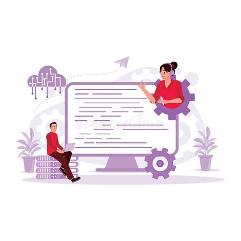 Programmers Develop Website Programming And Coding Technologies Stock