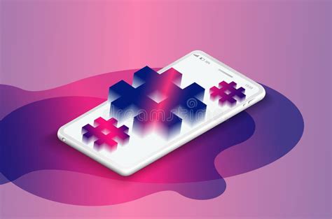 Isometric Smartphone With Graphs Mobile Analytics Concept Modern