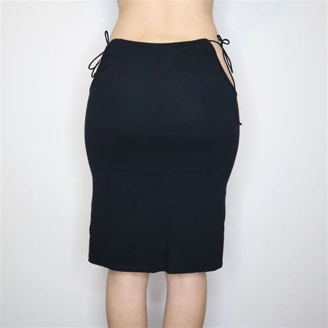 Vintage Early 2000s Low Rise Pleated Denim Mini Skirt Imber Vintage