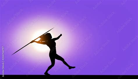 Female Athlete Throwing Javelin Stock Illustration Adobe Stock