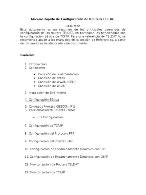 Manual De Configuración De Routers Teldat Pdf Enrutador