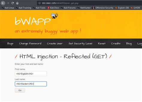 Bwapp Reflected Get Html Injection By Sanduni Fernando Medium