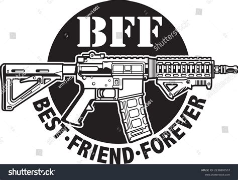 Vector Illustration Ar15 Assault Rifle Stock Vector Royalty Free