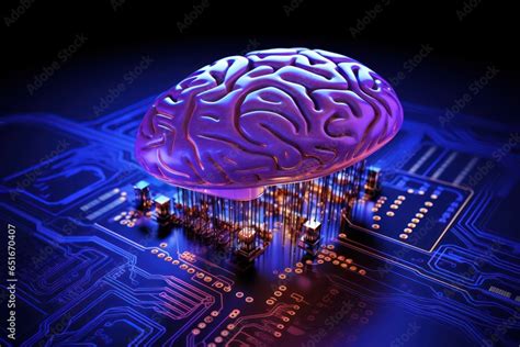 ภาพประกอบสตอก Neuromorphic Computing Research Lab Setup Chip with Synapse Like Connections