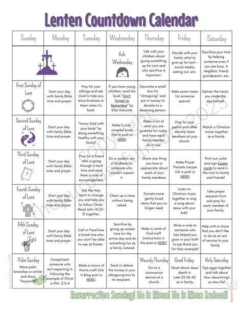 Free Printable Lent Calendar 2024 In 2025 Lent Prayers Catholic Lent