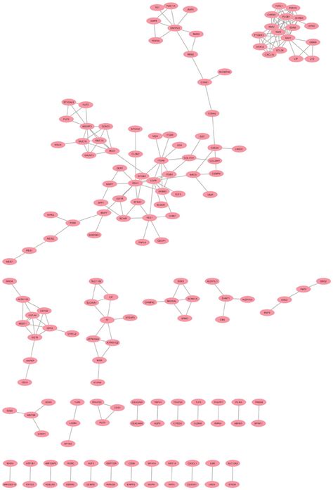 Protein Protein Interaction Network Of Upregulated Degs Nodes In Download Scientific Diagram