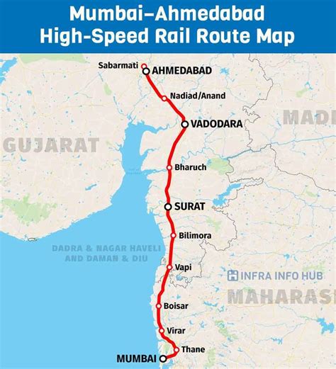 Mumbai Ahmedabad High Speed Rail Route Map Station List Cost