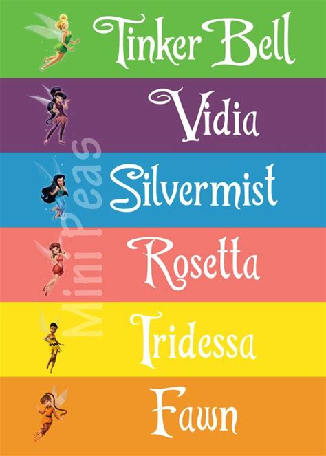 Tinker Bell And Friends Stripes Printable X Instant Digital Download