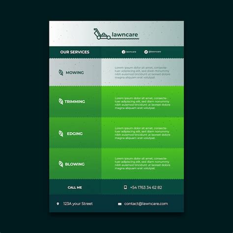 Plantilla De Volante De Cuidado Del Césped Degradado Vector Gratis