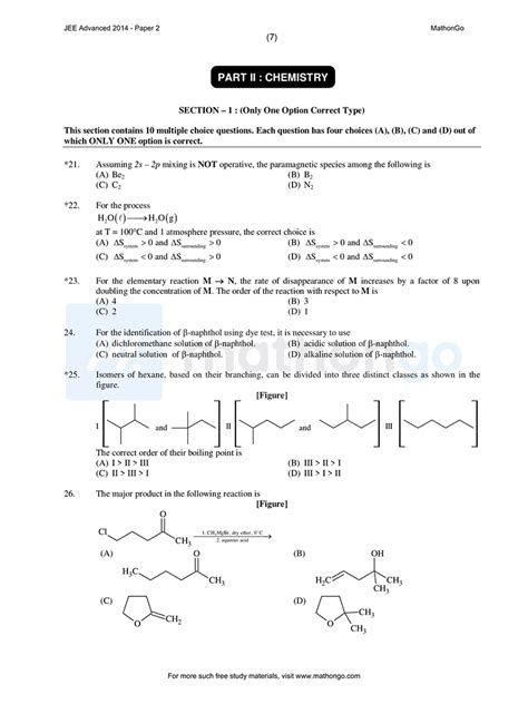 JEE Advanced 2014 Question Paper 2 MathonGo