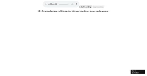 Audio Recorder Codesandbox