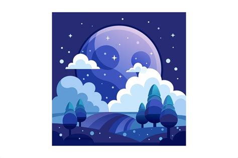 Premium Vector Beautiful Dream Night View Vector Image For Illustrations